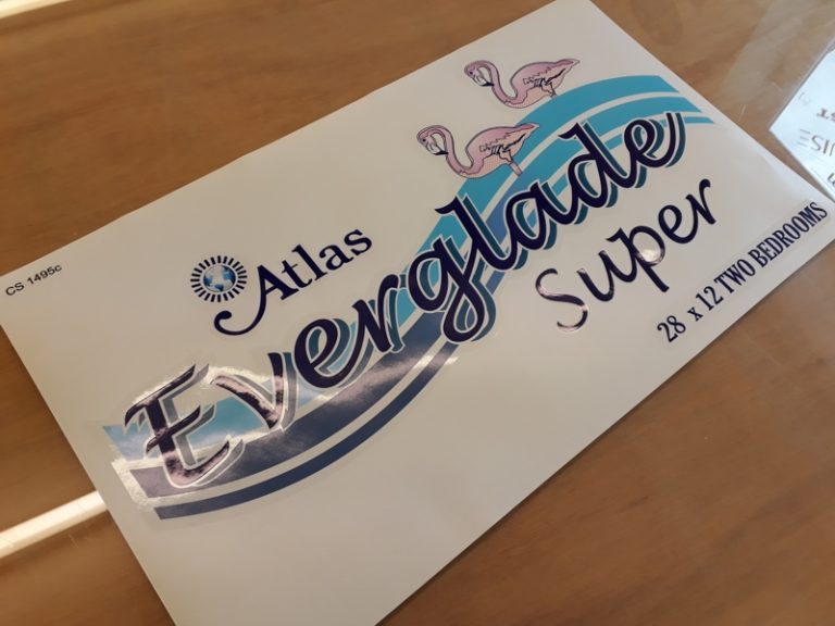 Atlas Everglade Super 2 Static Caravan Front Sticker – SINGLE