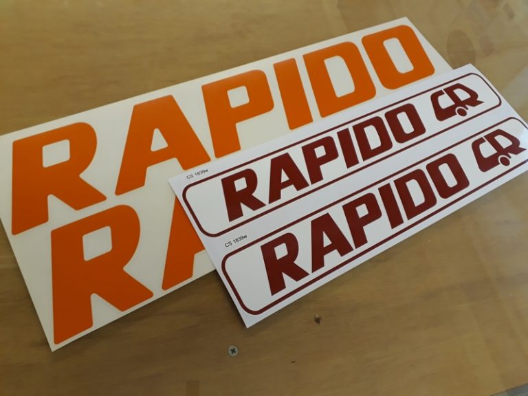 Rapido Caravan (1978) Name and Logo Sticker – SET OF 4